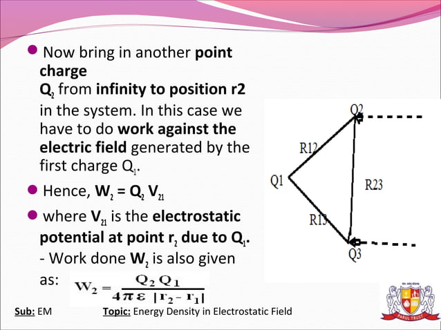 Energy density in electrostatic field | PPT | Physics | Science