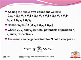 Energy density in electrostatic field | PPT