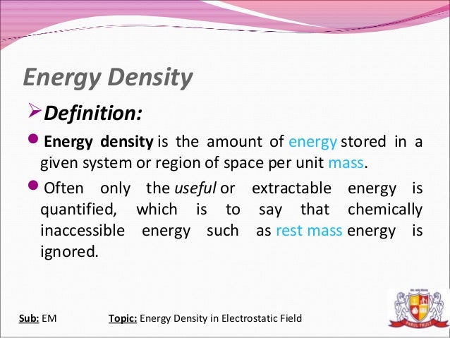 Energy density in electrostatic field