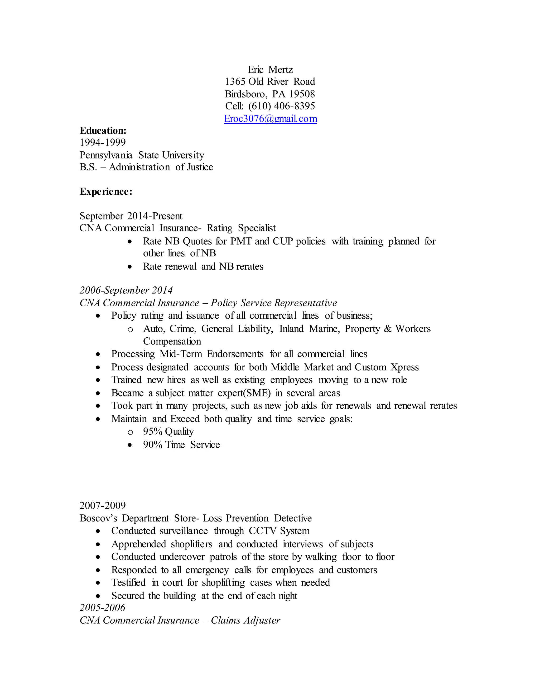 Eric Mertz Resume | DOCX