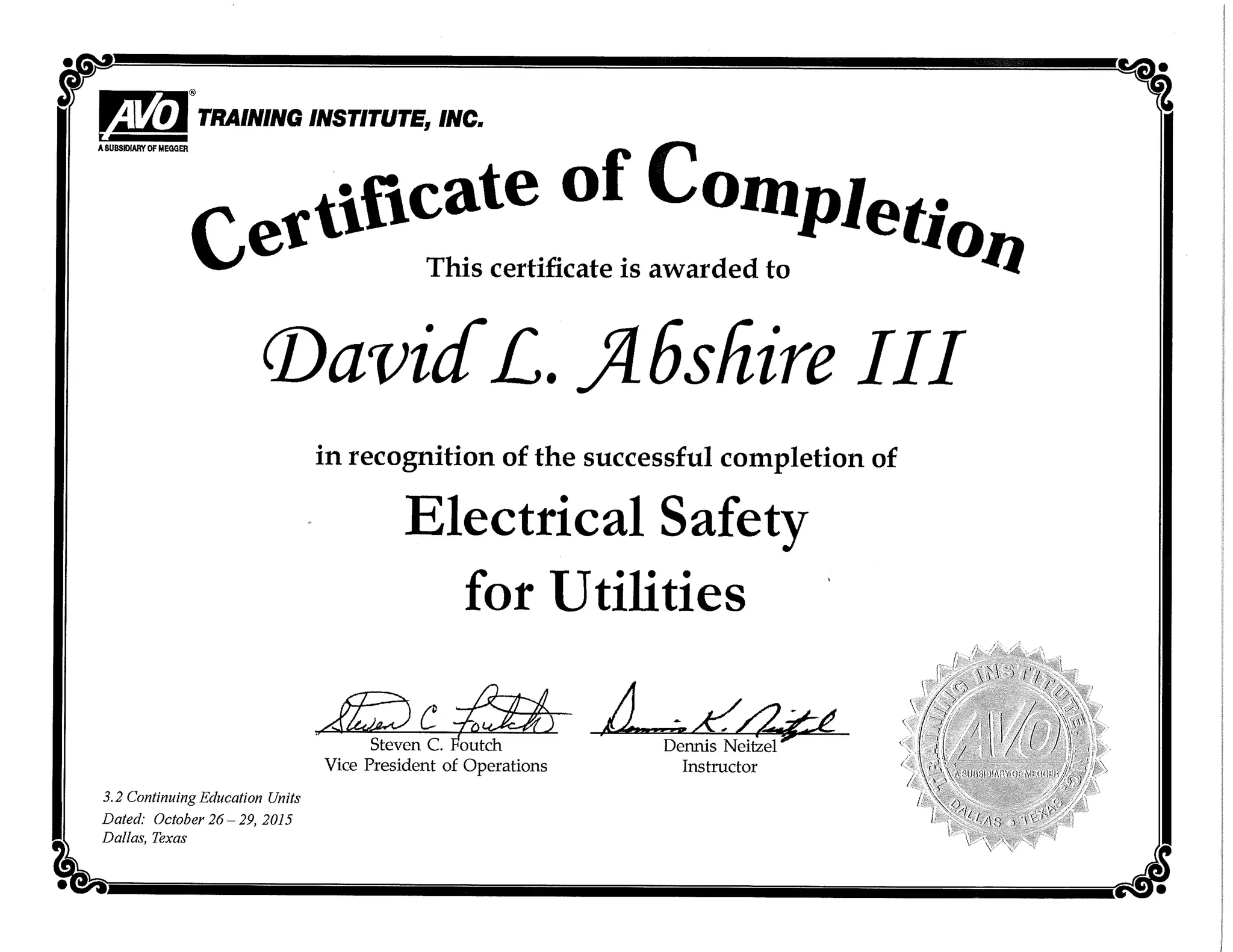 certificate Electrical Safety for Utilities | PPT