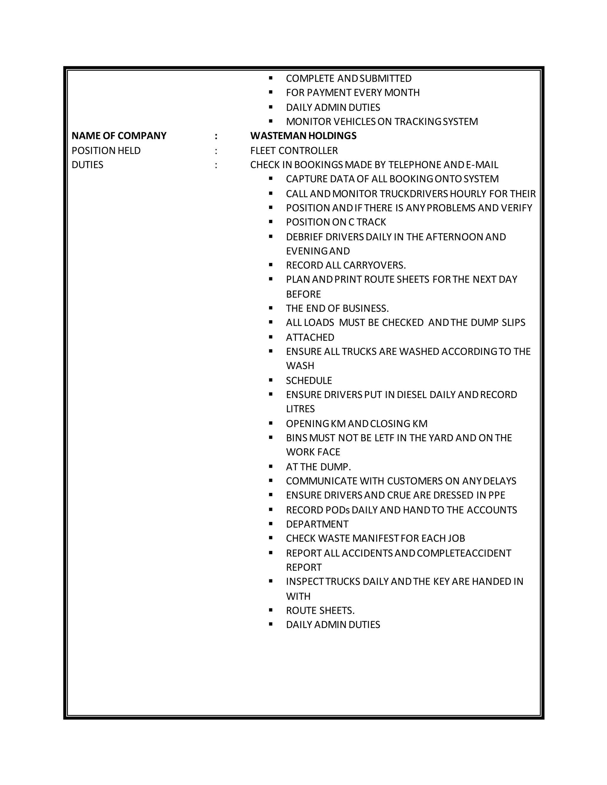 CURRICULUM VITAE OF ELIZABETH | DOCX | Logistics | Business