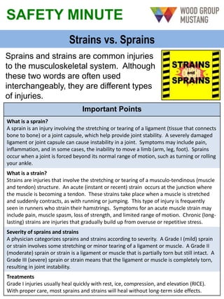 Strains vs. Sprains | PPTX