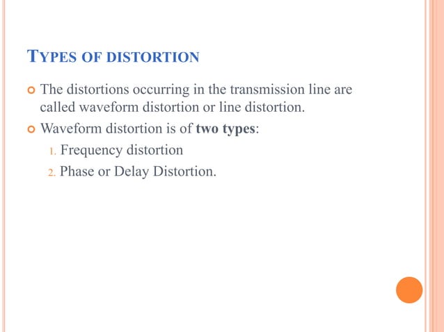 EC6503 TLWG - Waveform Distortion | PPTX | Digital Audio | Computer ...