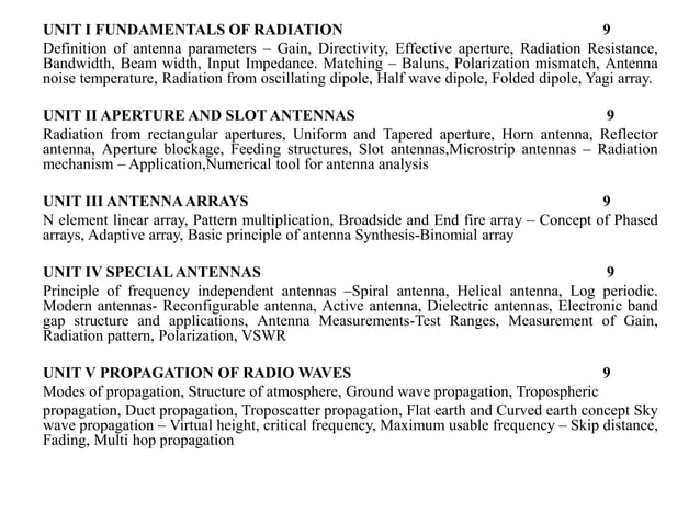 Ec6602 antenna and wave propagation presentation | PPT