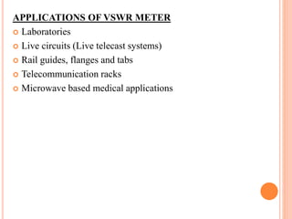 EC6701 RF&MW - VSWR Meter | PPTX