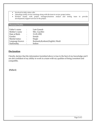 Pallavi_2yrs_java developer | PDF