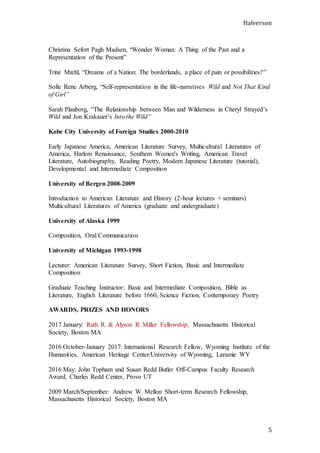 CV, Cathryn Halverson | PDF