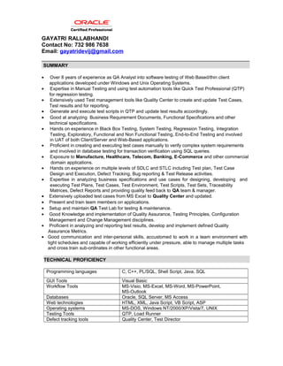 Jgayatri-QA-Profile | PDF