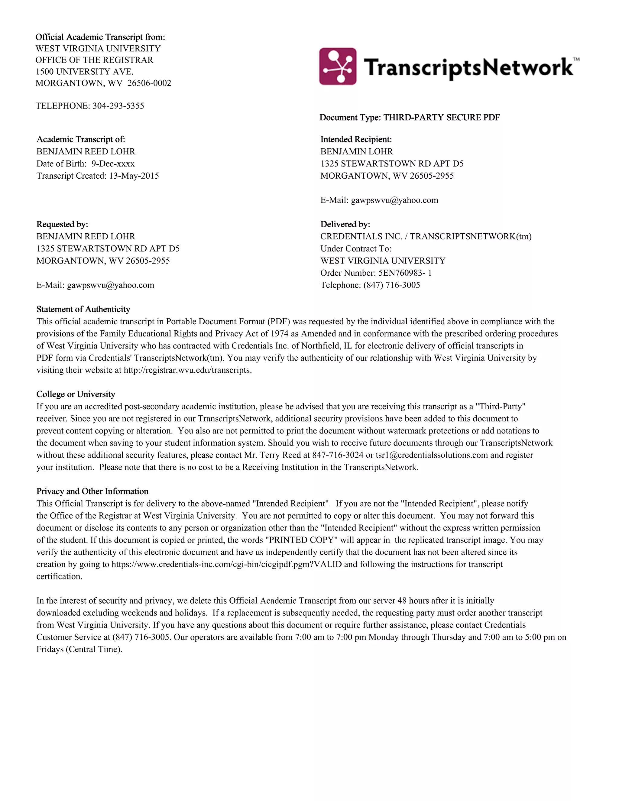 Transcript of Ben Lohr | PDF