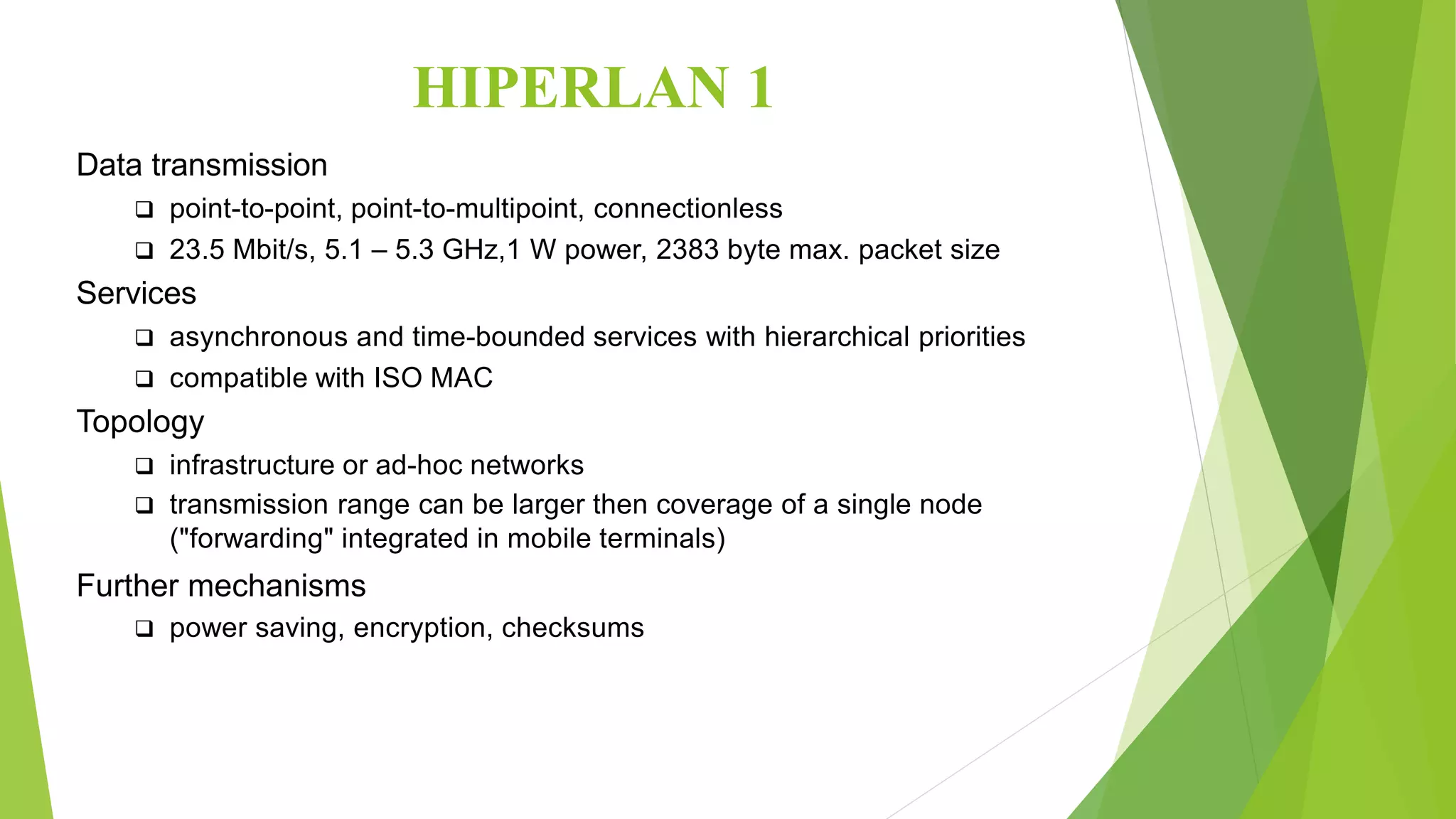 Ec8004 wireless networks unit 1 hiperlan1 | PPT