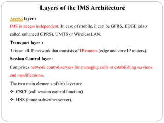 EC8004 WIRELESS NETWORKS UNIT 5 - IMS | PPT