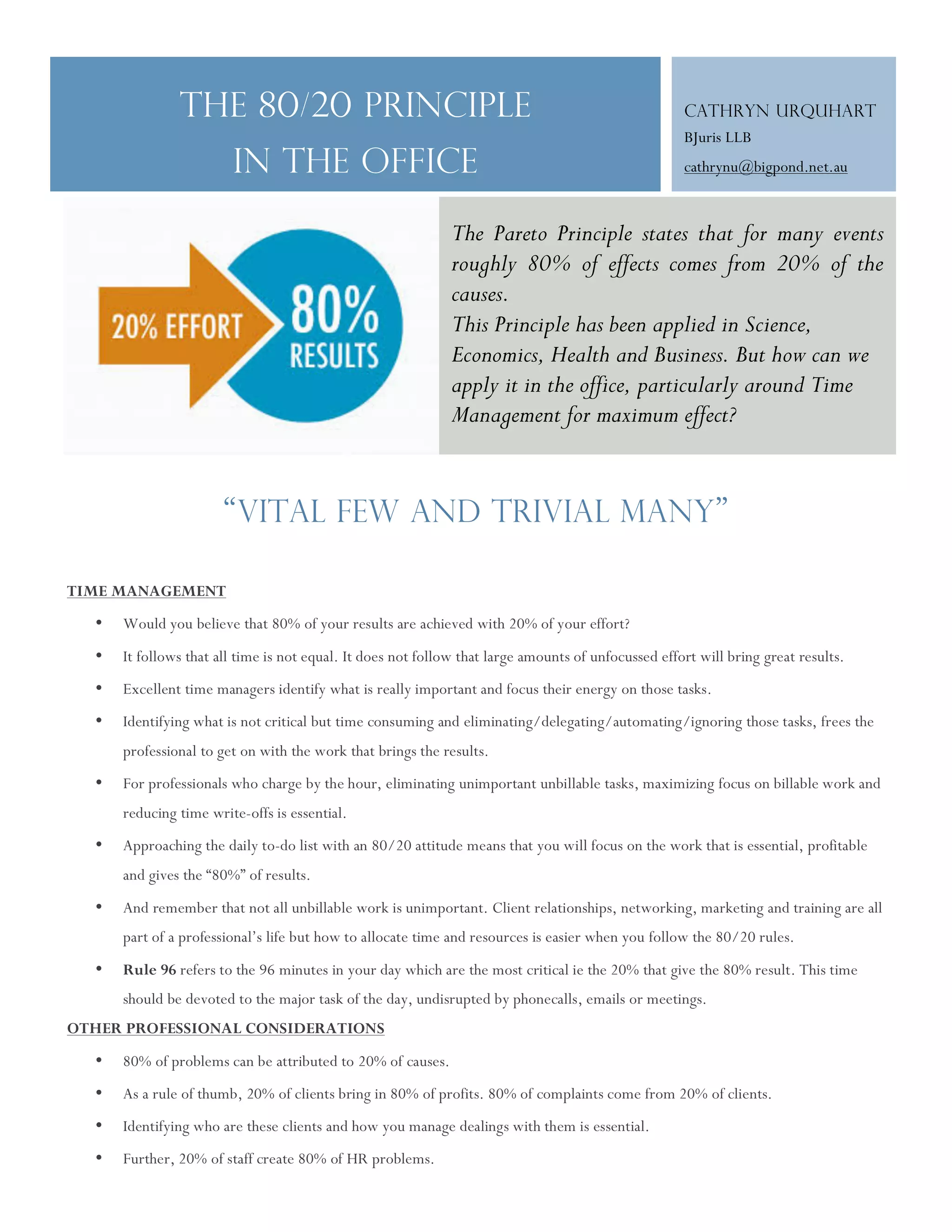 80 20 Principle | PDF