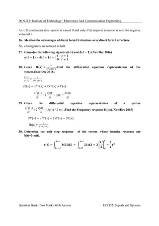 Ec8352 signals and systems 2 marks with answers | PDF