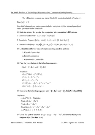 Ec8352 signals and systems 2 marks with answers | PDF