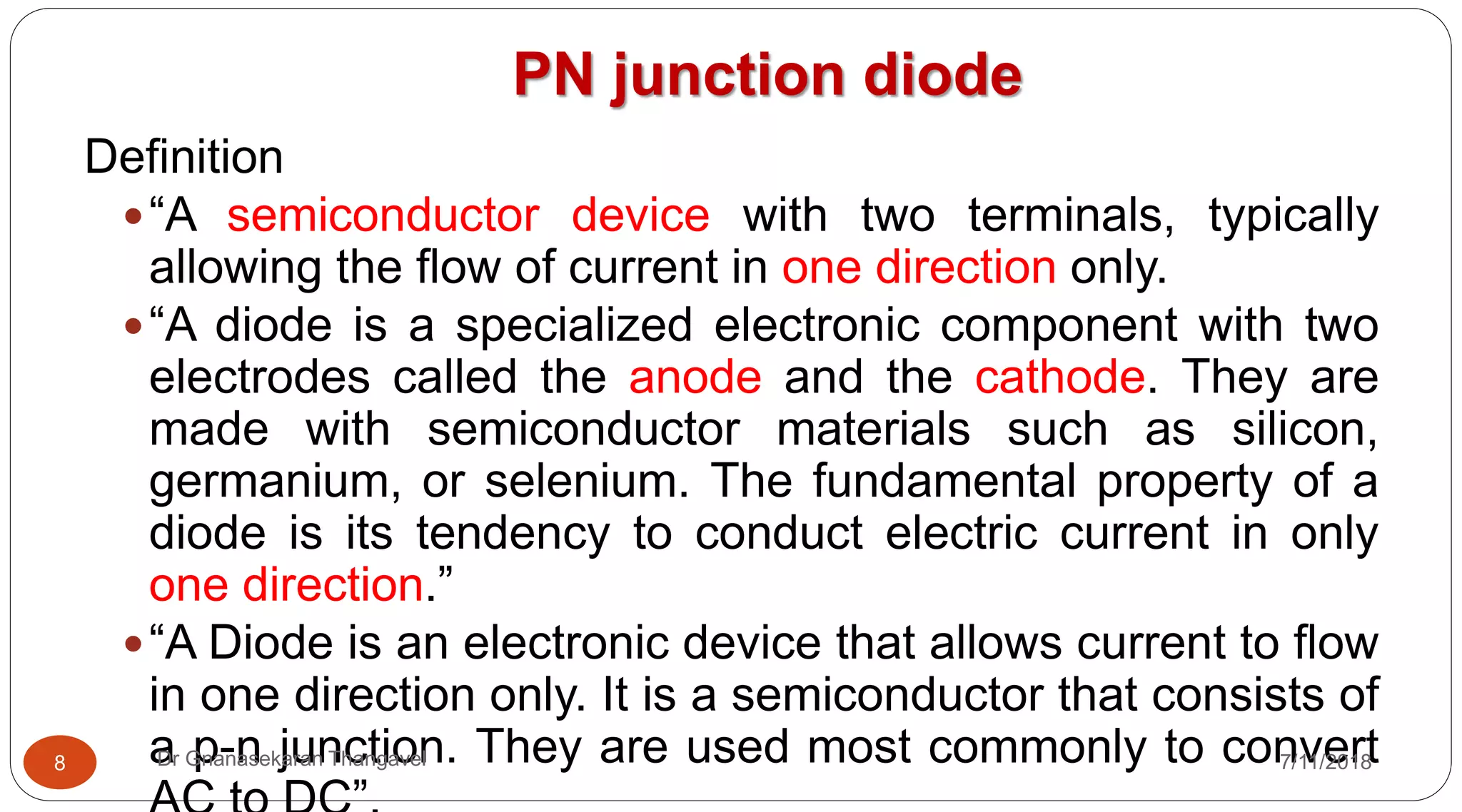 EC8353 ELECTRONIC DEVICES AND CIRCUITS Unit 1 | PPTX | Chemistry | Science