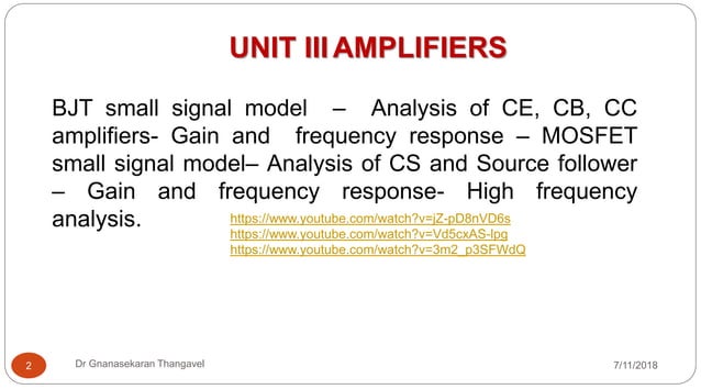 EC8353 ELECTRONIC DEVICES AND CIRCUITS Unit 3 | PPTX | Computer Networking | Computing
