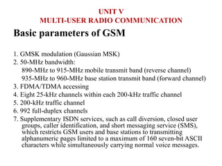 EC8394 MULTI USER RADIO COMMUNICATION UNIT V | PPT