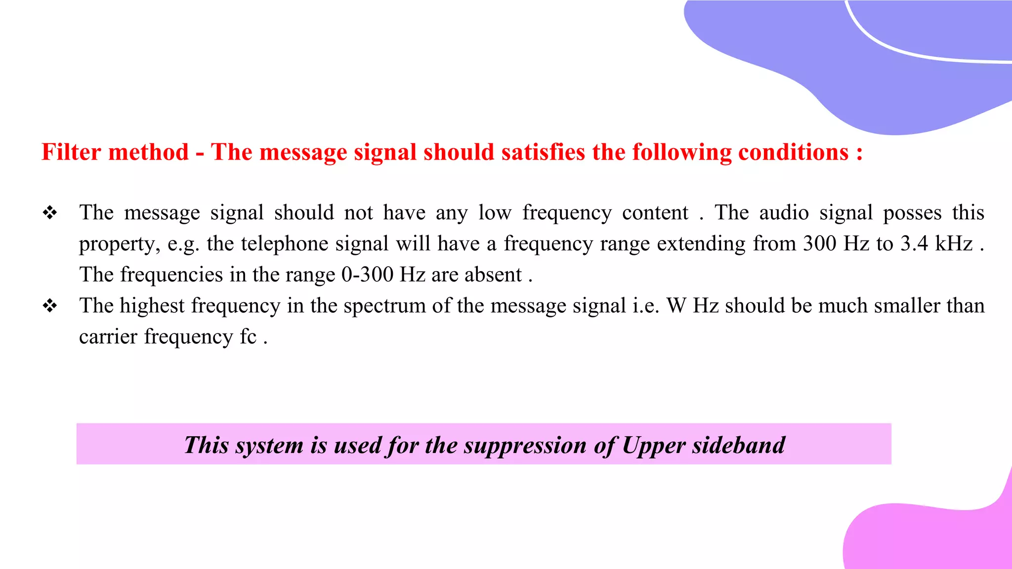 Ec8491 CT - Unit 1 - Single Sideband Suppressed Carrier (SSB-SC) | PPTX