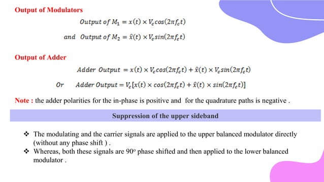 Ec8491 CT - Unit 1 - Single Sideband Suppressed Carrier (SSB-SC) | PPTX ...
