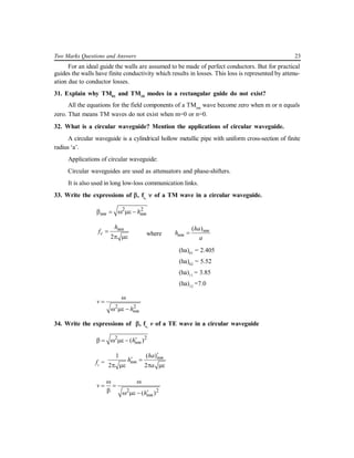EC8651 Transmissions lines and RF systems-two marks | PDF