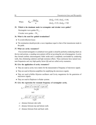 EC8651 Transmissions lines and RF systems-two marks | PDF