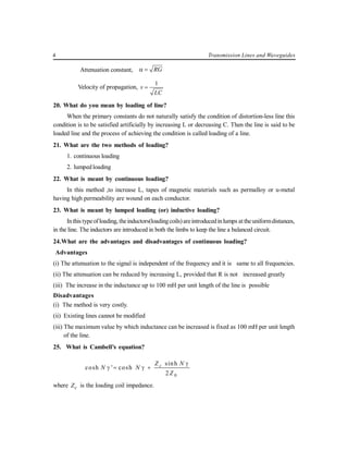 EC8651 Transmissions lines and RF systems-two marks | PDF