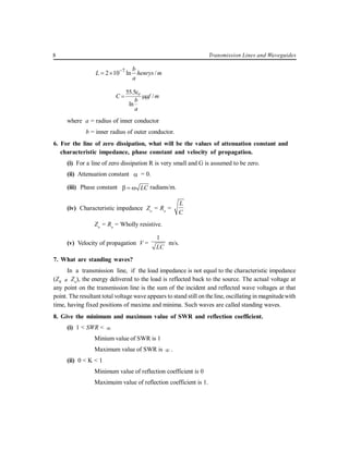 EC8651 Transmissions lines and RF systems-two marks | PDF