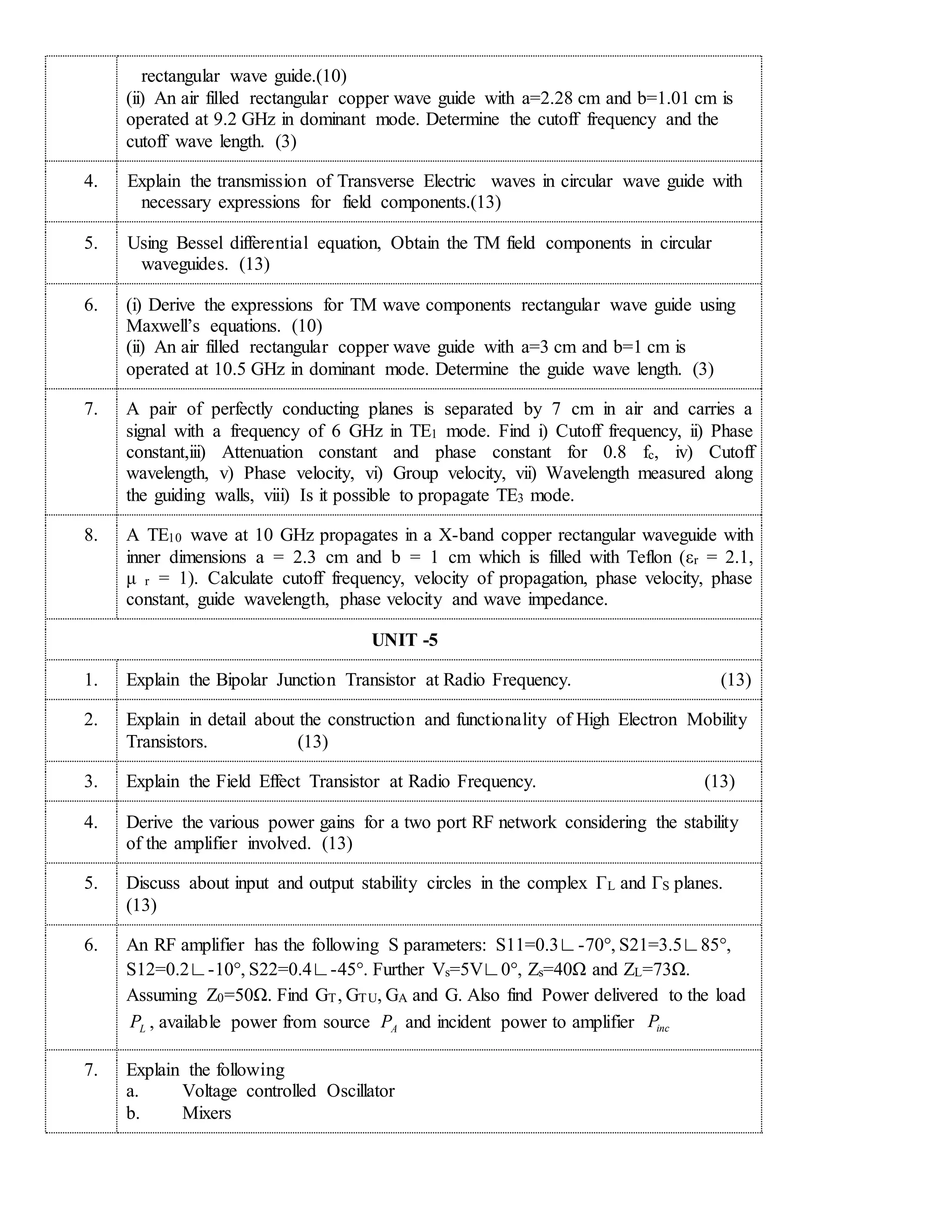 EC8651 Transmission lines and RF systems | DOCX