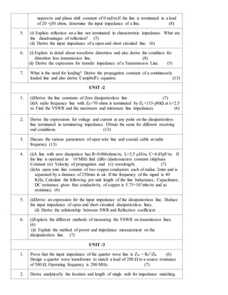 EC8651 Transmission lines and RF systems | DOCX
