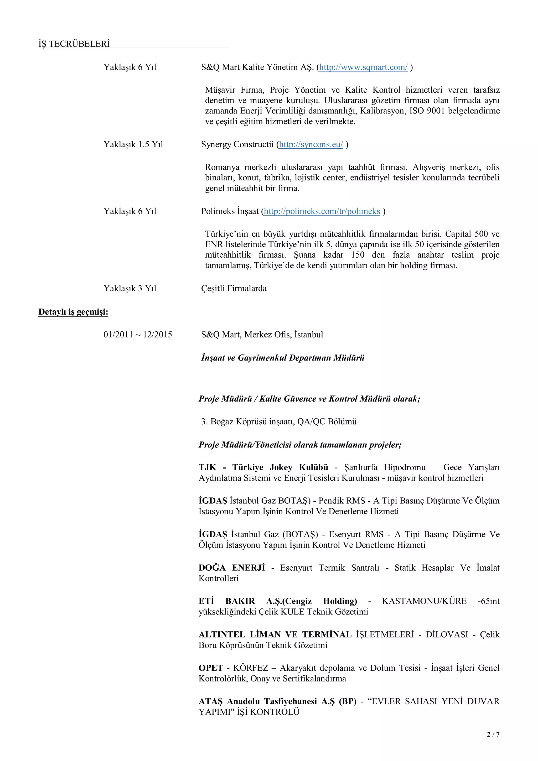 0_cv Murat Dulger_2016_tr_rev2 | PDF