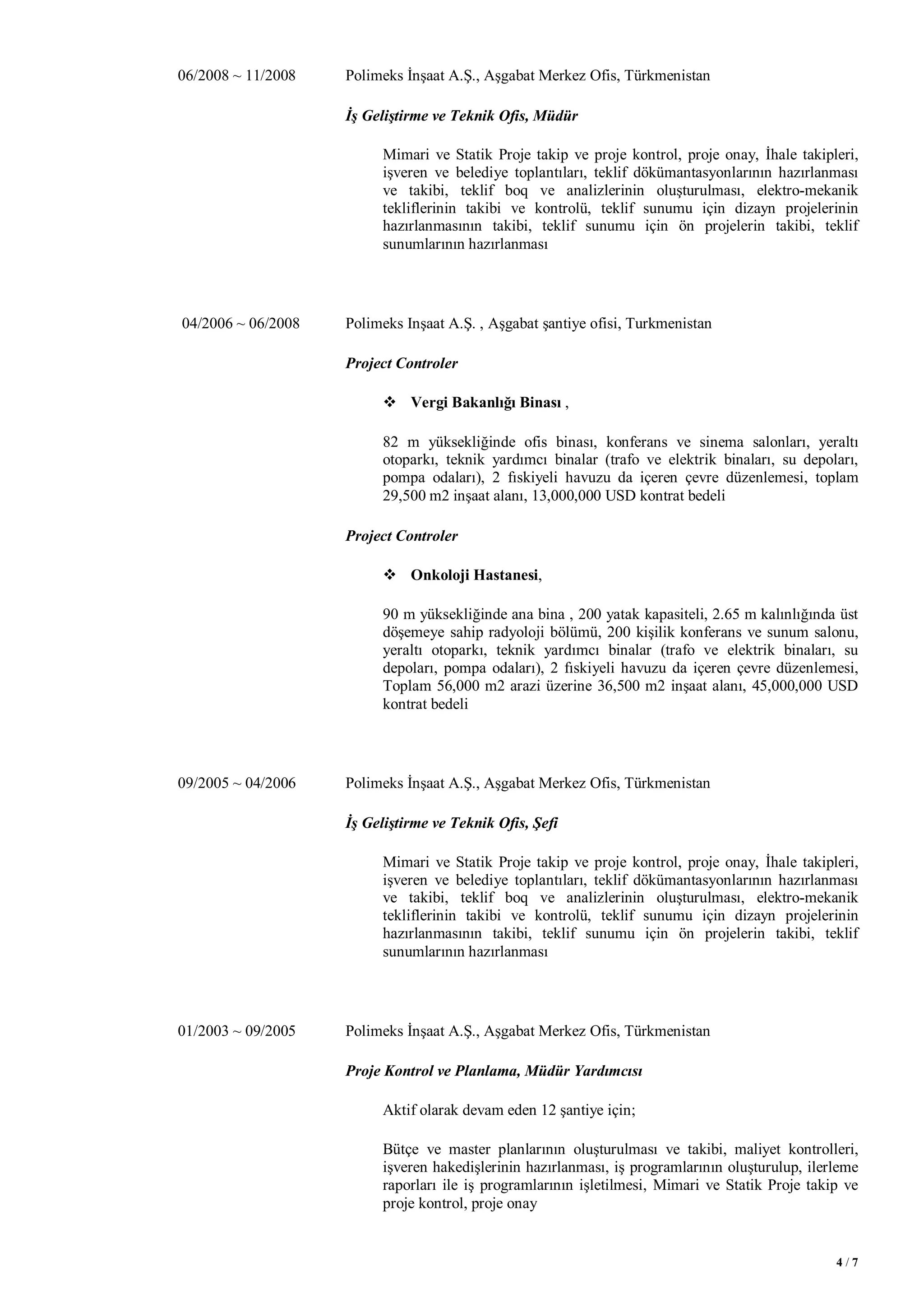 0_cv Murat Dulger_2016_tr_rev2 | PDF