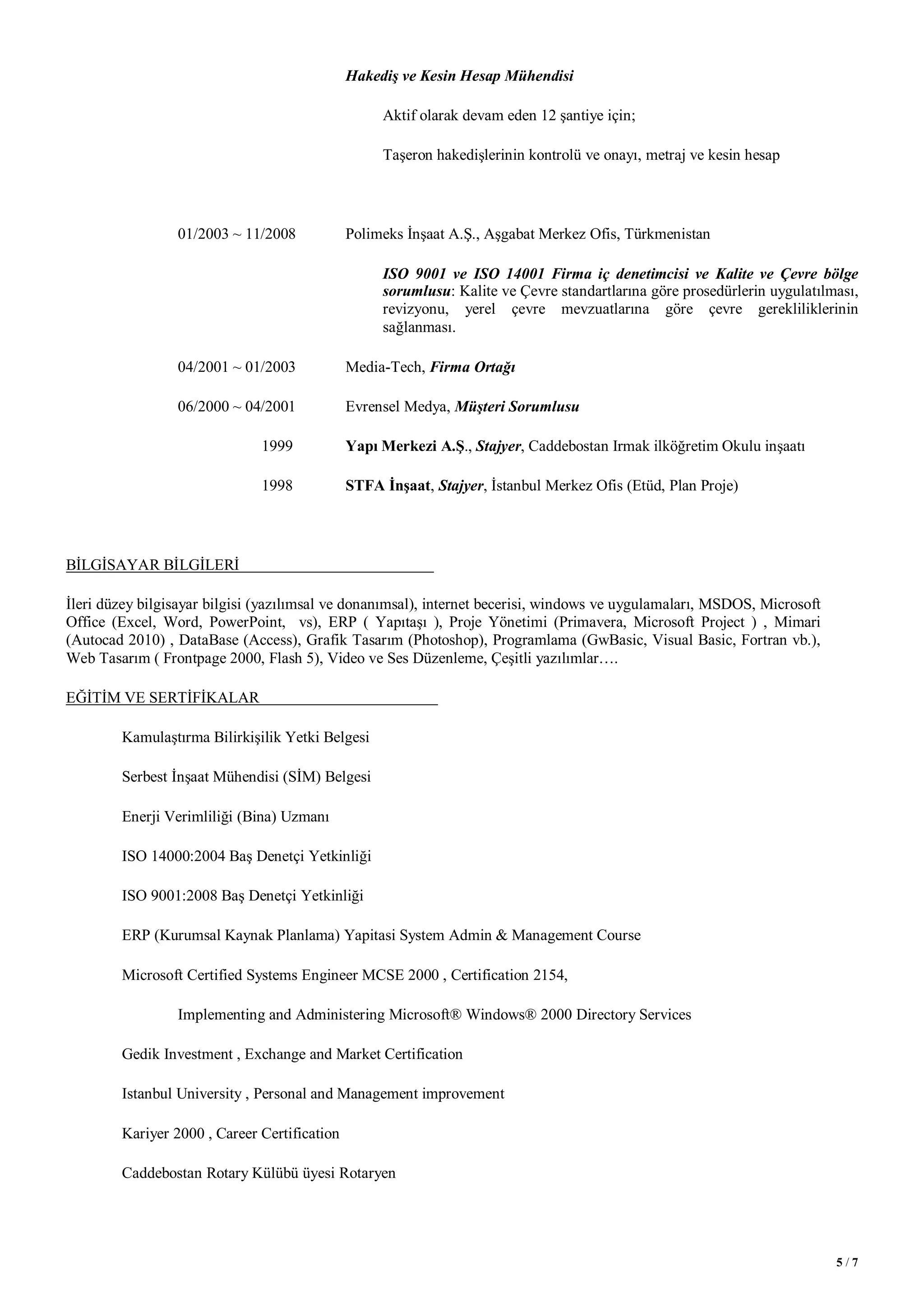 0_cv Murat Dulger_2016_tr_rev2 | PDF