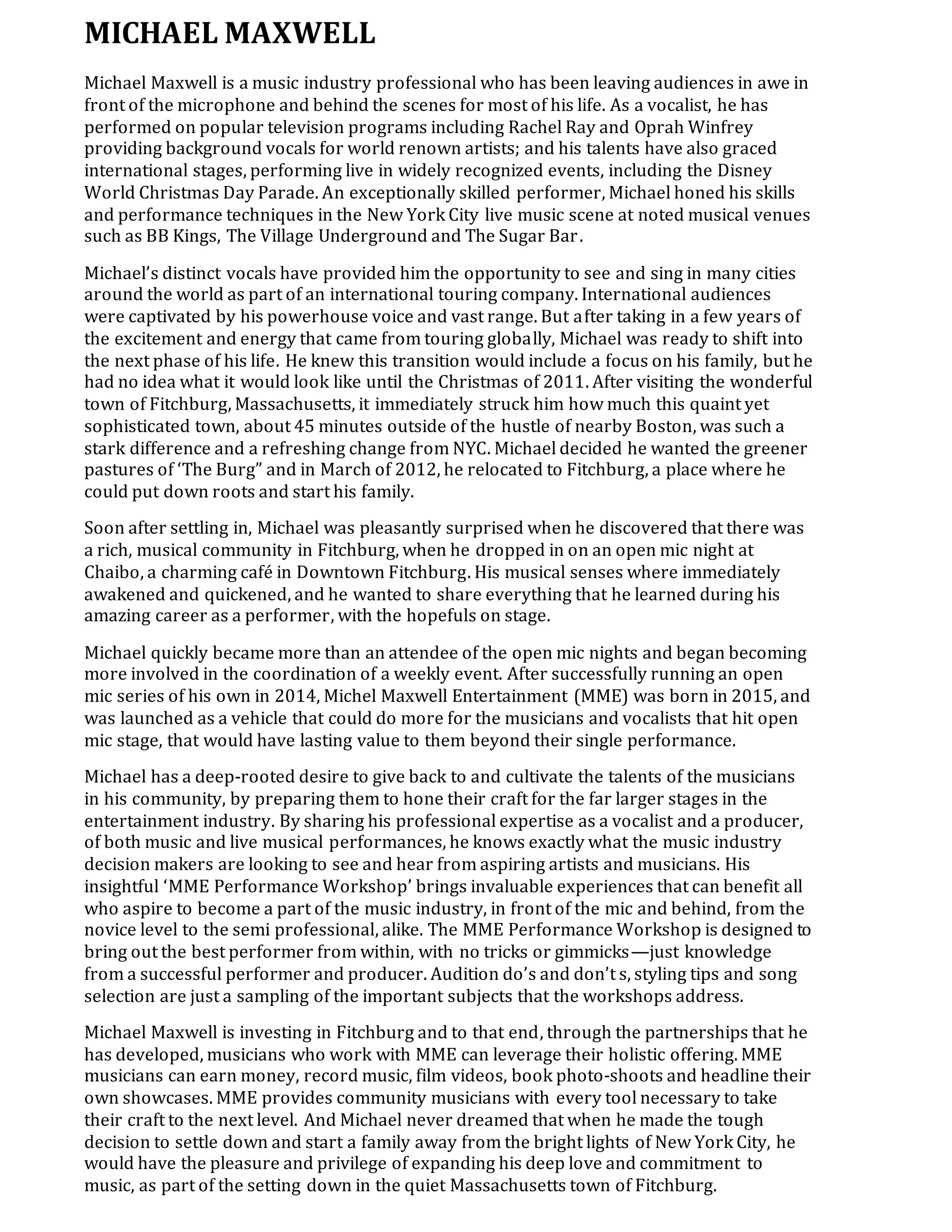 Michael_Maxwell Bio | PDF