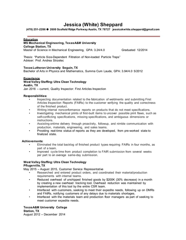 JessicaSheppard_Resume Aug2016 | PDF