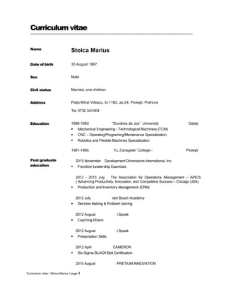 Professional Resume Marius | PDF