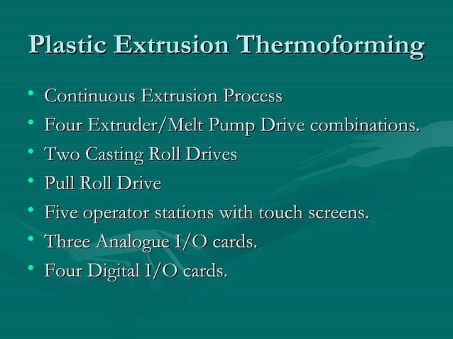 Extrusion Thermoforming Line | PPT