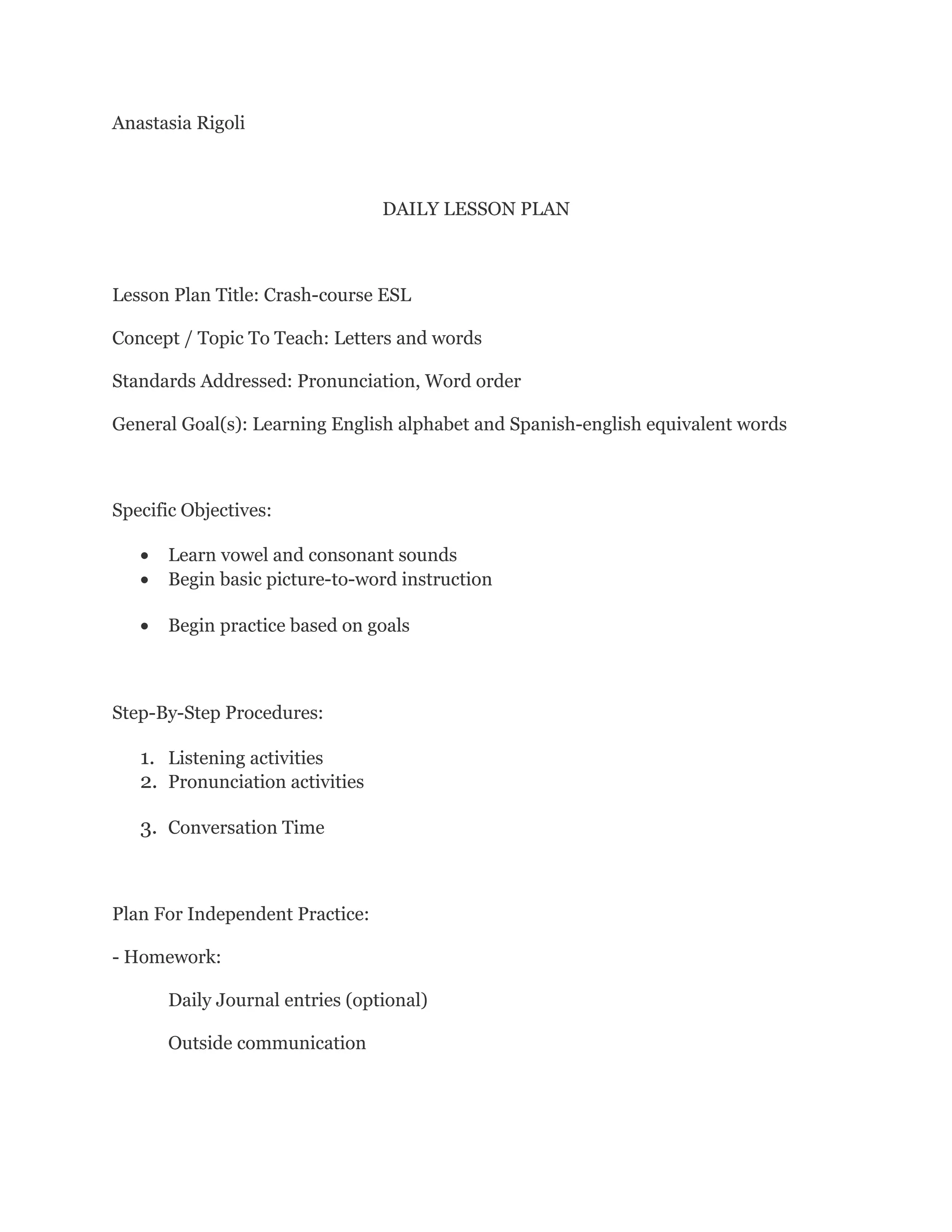 ESL_LessonPlan | DOC