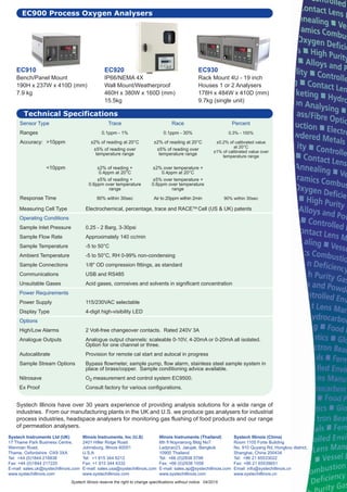 Ec900 Process Oxygen Analysers | PDF