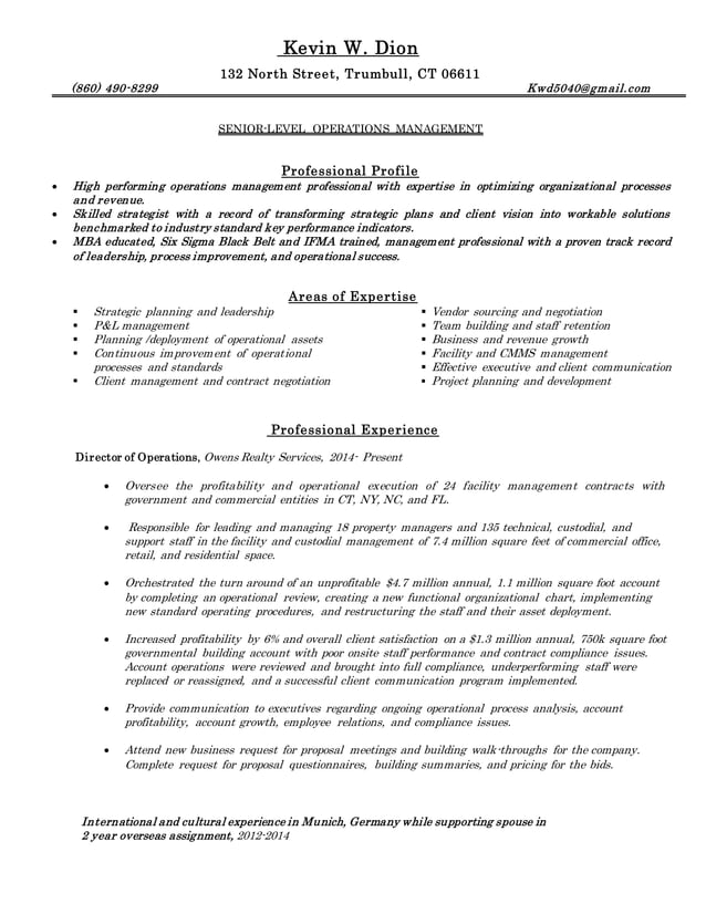 Kevin Dion Resume 2017 | PDF