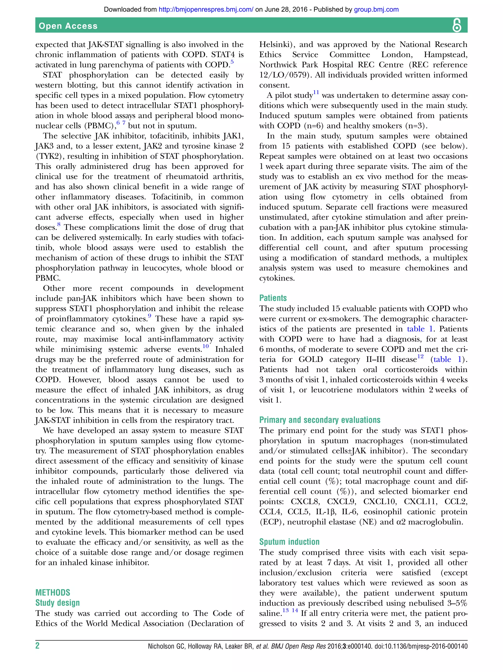 Nicholson et al 2016 - FACS kinase inhibition | PDF