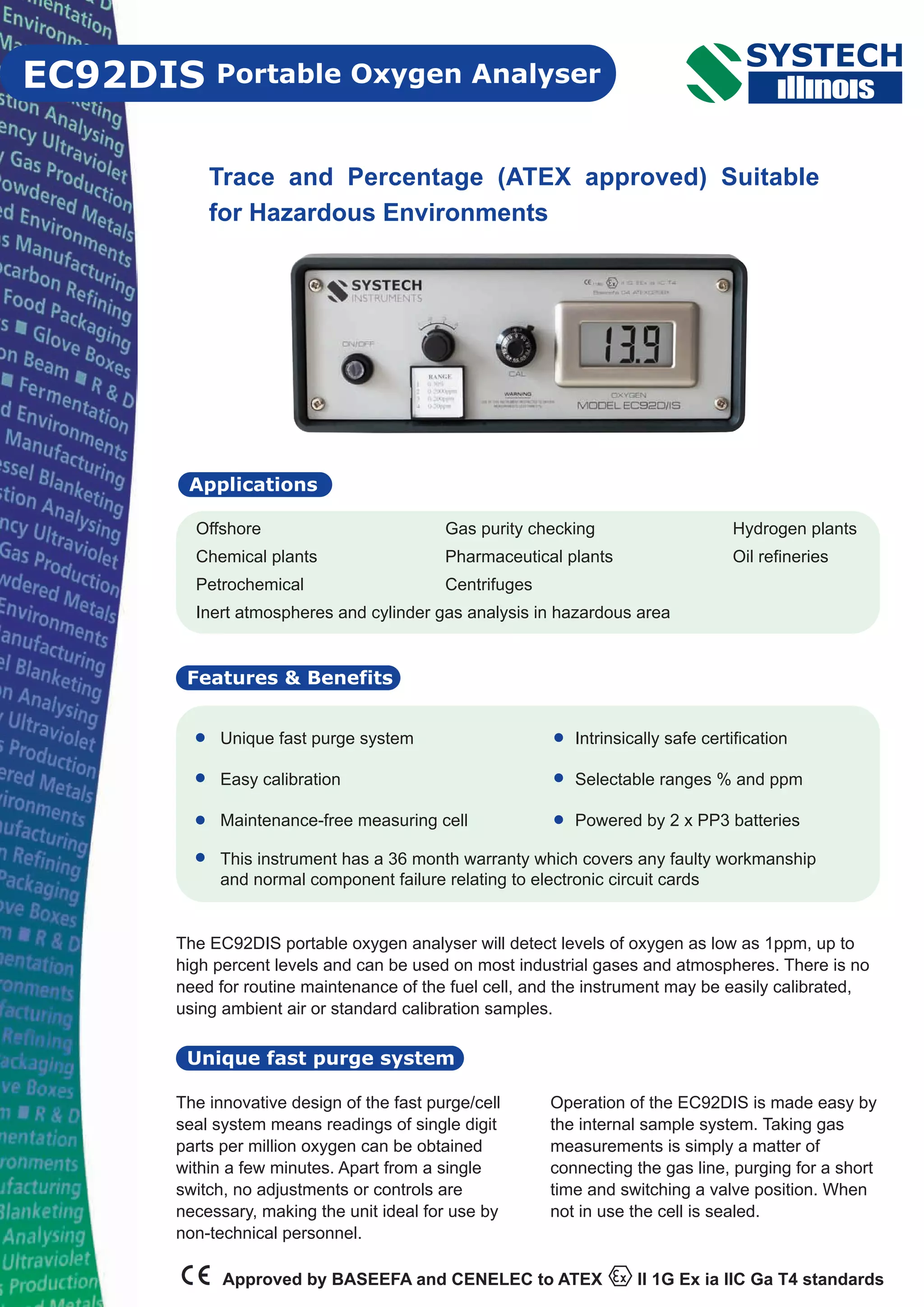 Ec92 Portable Oxygen Analyser | PDF