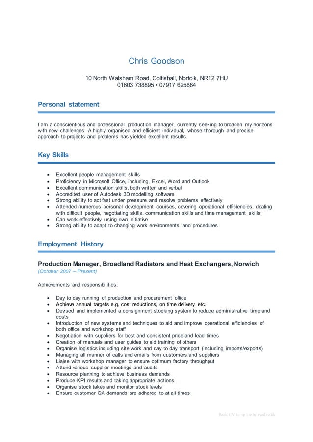 Chris Goodson CV | PDF