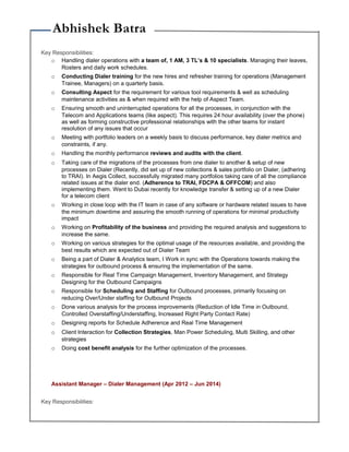 Abhishek_Batra_CV | DOC | Human Resources | Business