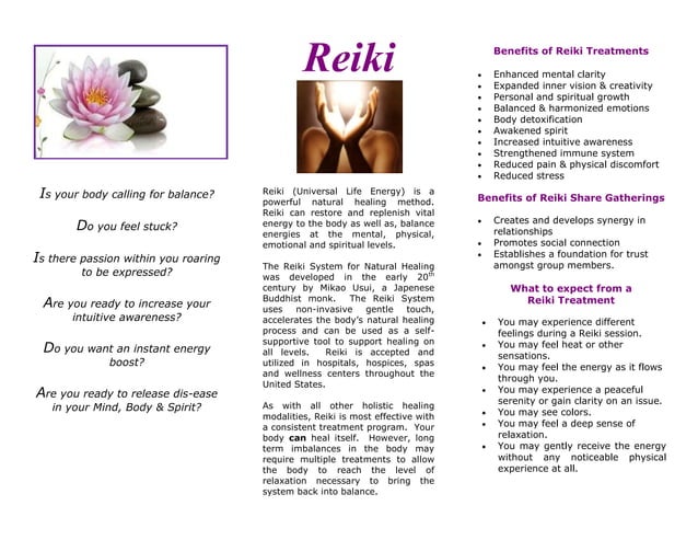 Reiki brochure - 2014 | PPT