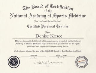 NASM CPT 2010 Certification 1 | PDF