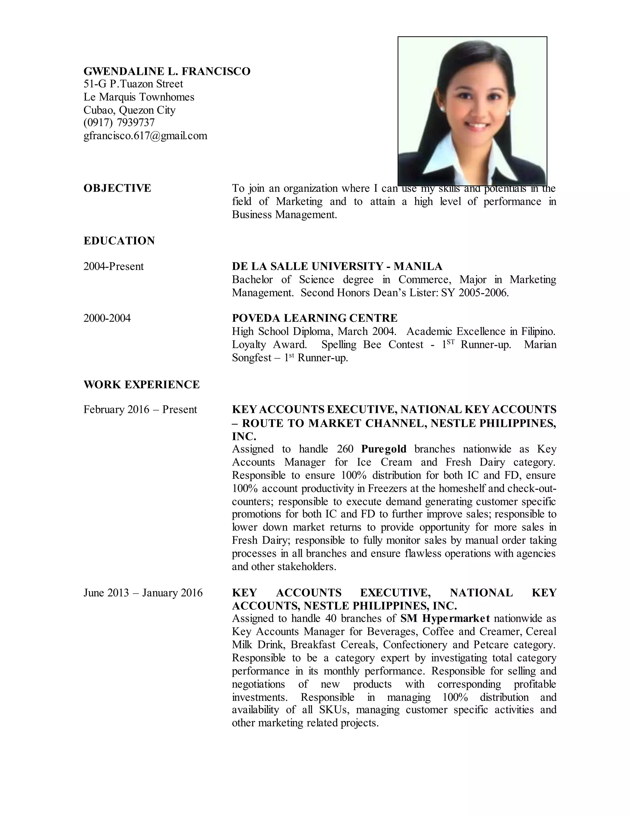 Resume GWEN FRANCISCO | DOCX