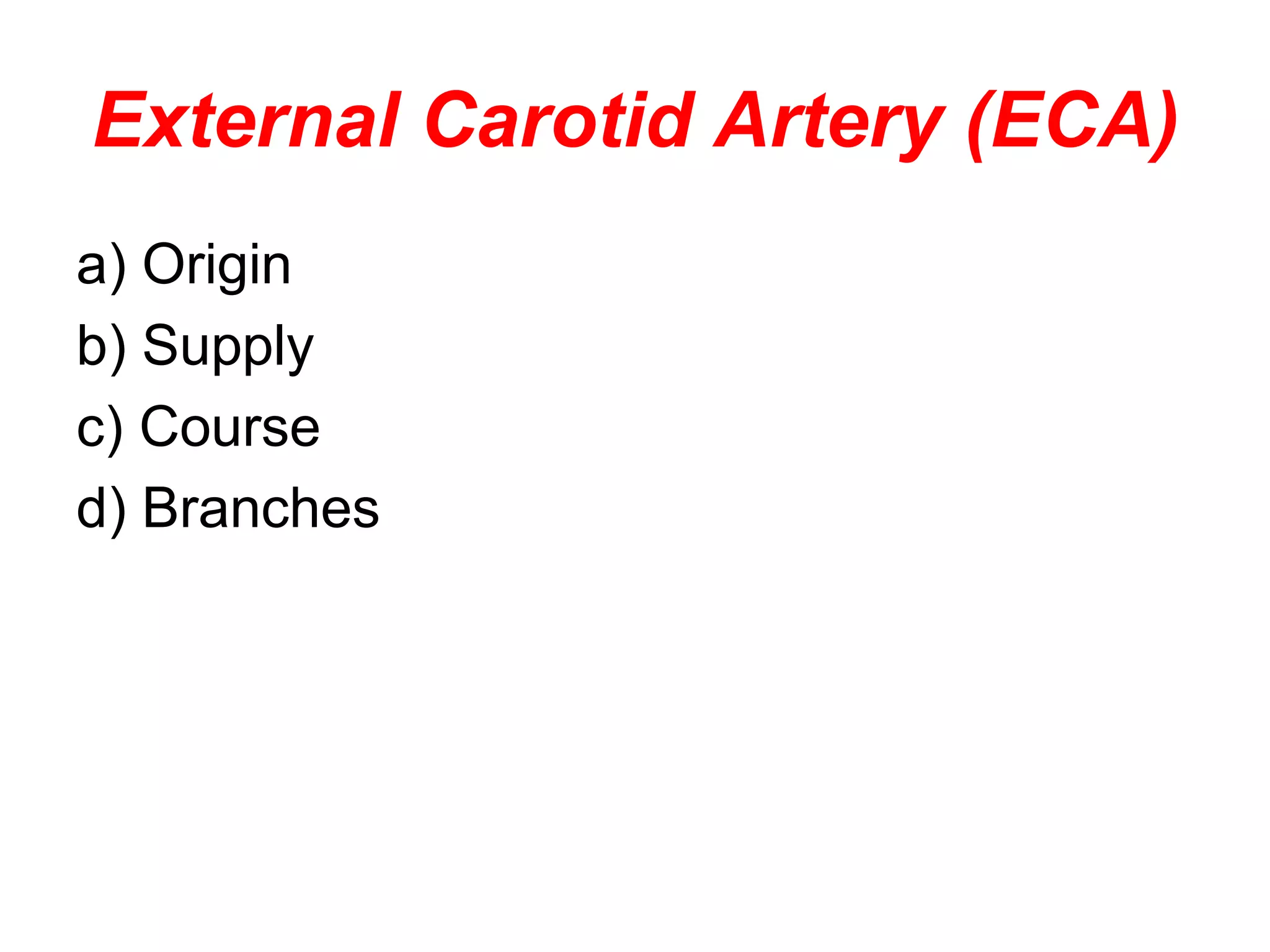 Anatomy of the external carotid artery (ECA) | PPT | Death, Injury, or Military Conflict ...