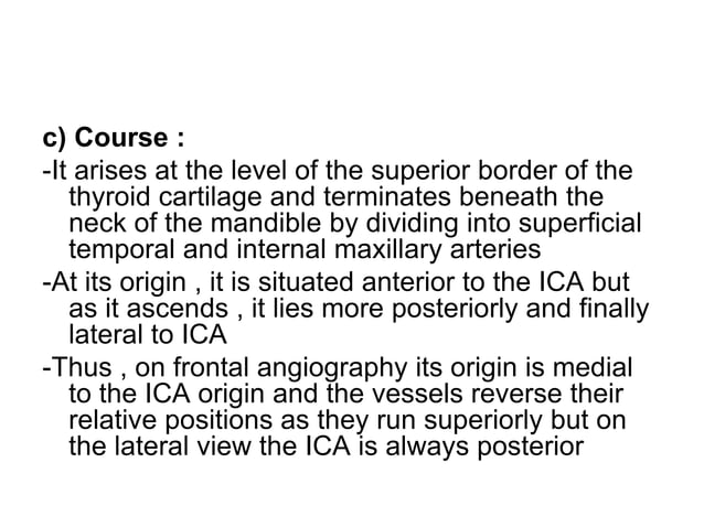 Anatomy of the external carotid artery (ECA) | PPT | Death, Injury, or ...