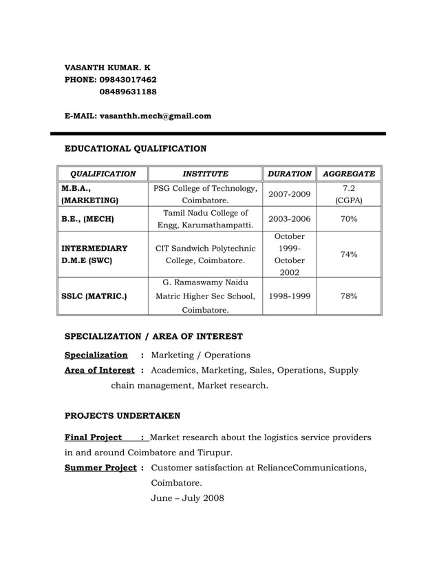 Vasanth_Resume | PDF